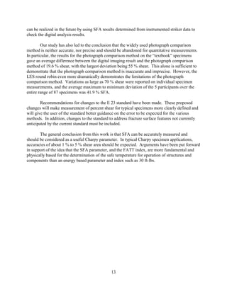 Percent shear area determination in charpy impact testing | PDF