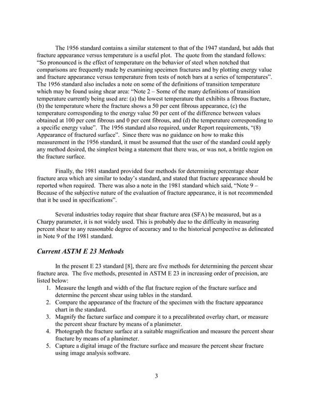 Percent shear area determination in charpy impact testing | PDF