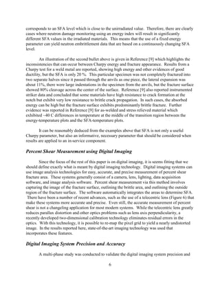 Percent shear area determination in charpy impact testing | PDF