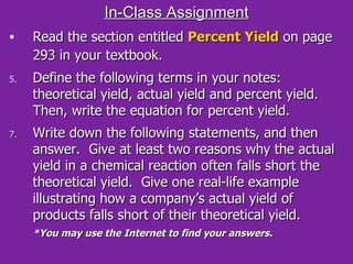 Percent yield | PPT