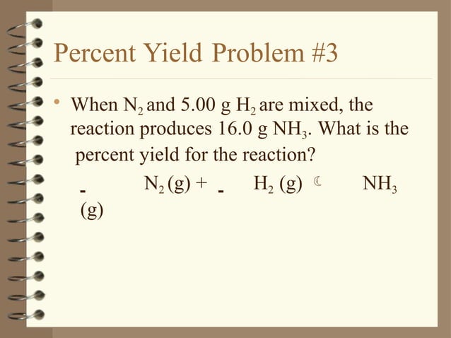 General Chemistry 1 - Lesson on Percent Yield and Limiting Reagents for ...