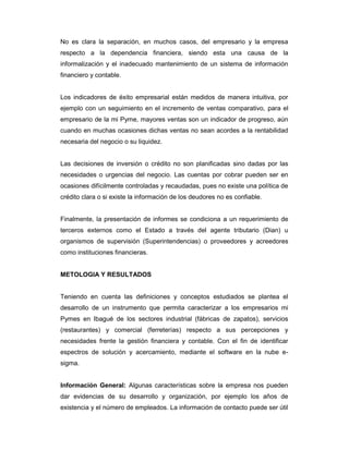 Percepciones de sistema contable de los empresarios de Ibague | PDF