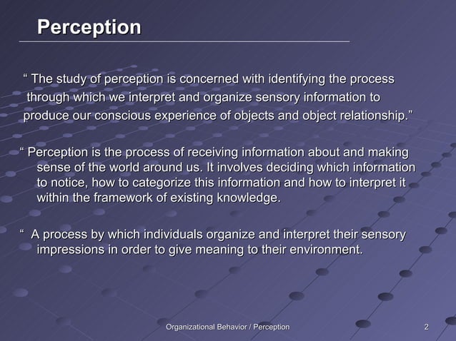 Perception | PPT | Technology & Computing