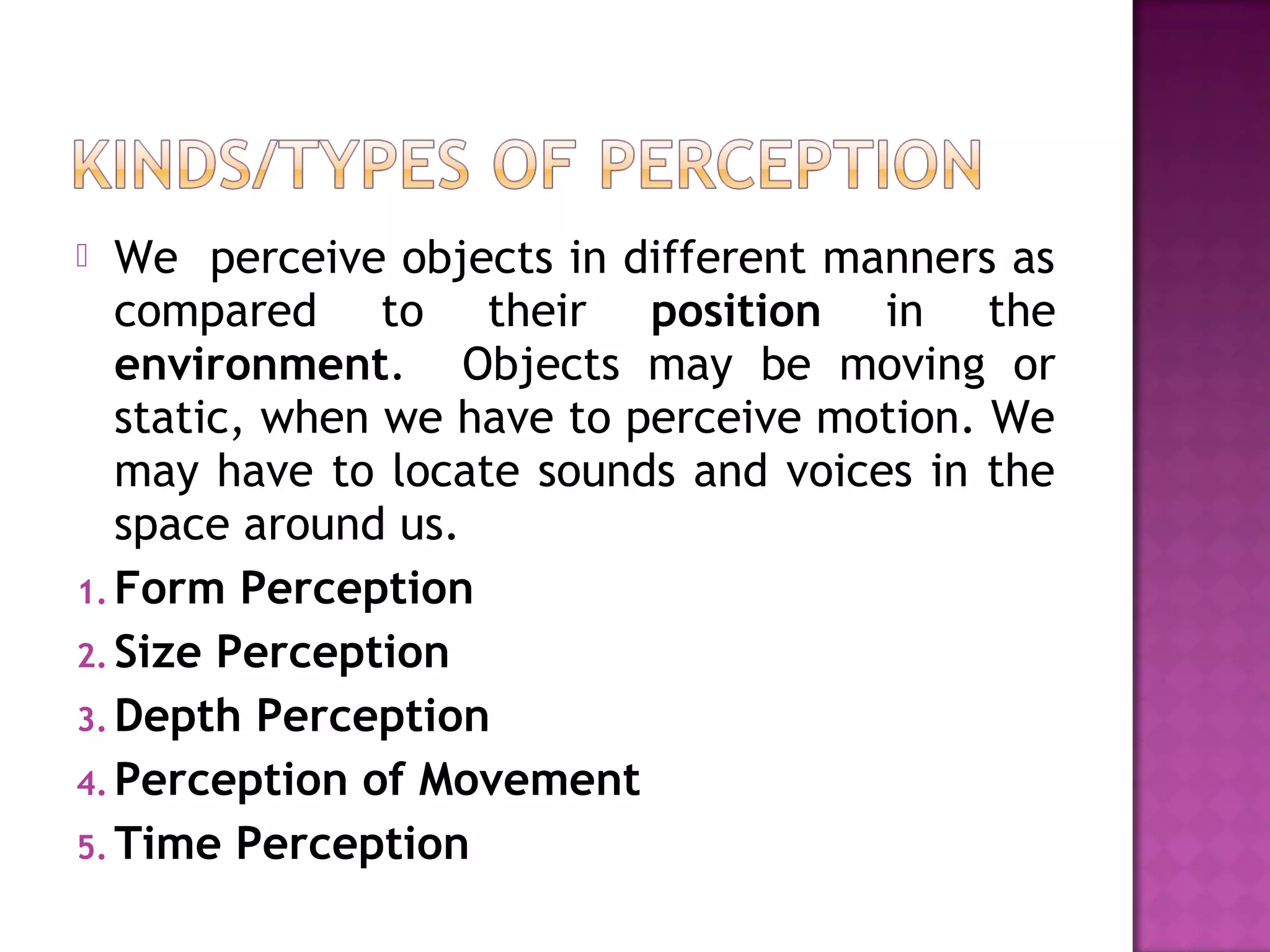 Perception in Psychology | PPT