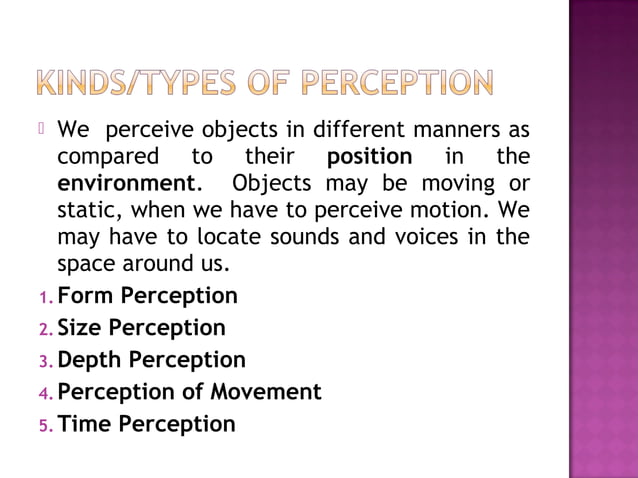 Perception in Psychology | PPT