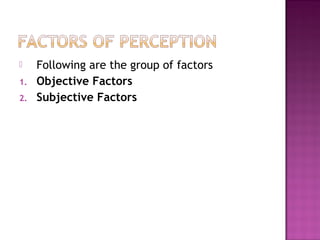 Perception in Psychology | PPT