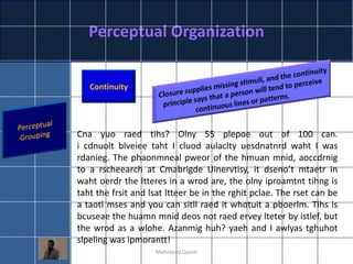 Organizational Behaviour for MBA and BBA students Topic 'Perception' | PPTX