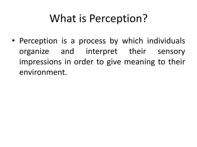 Perception | PPTX