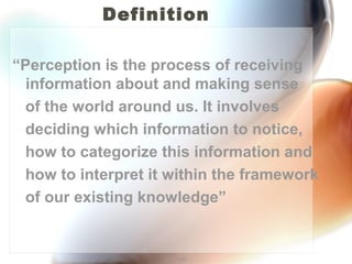 Perception.-Organisational Behavior | PPT | Science