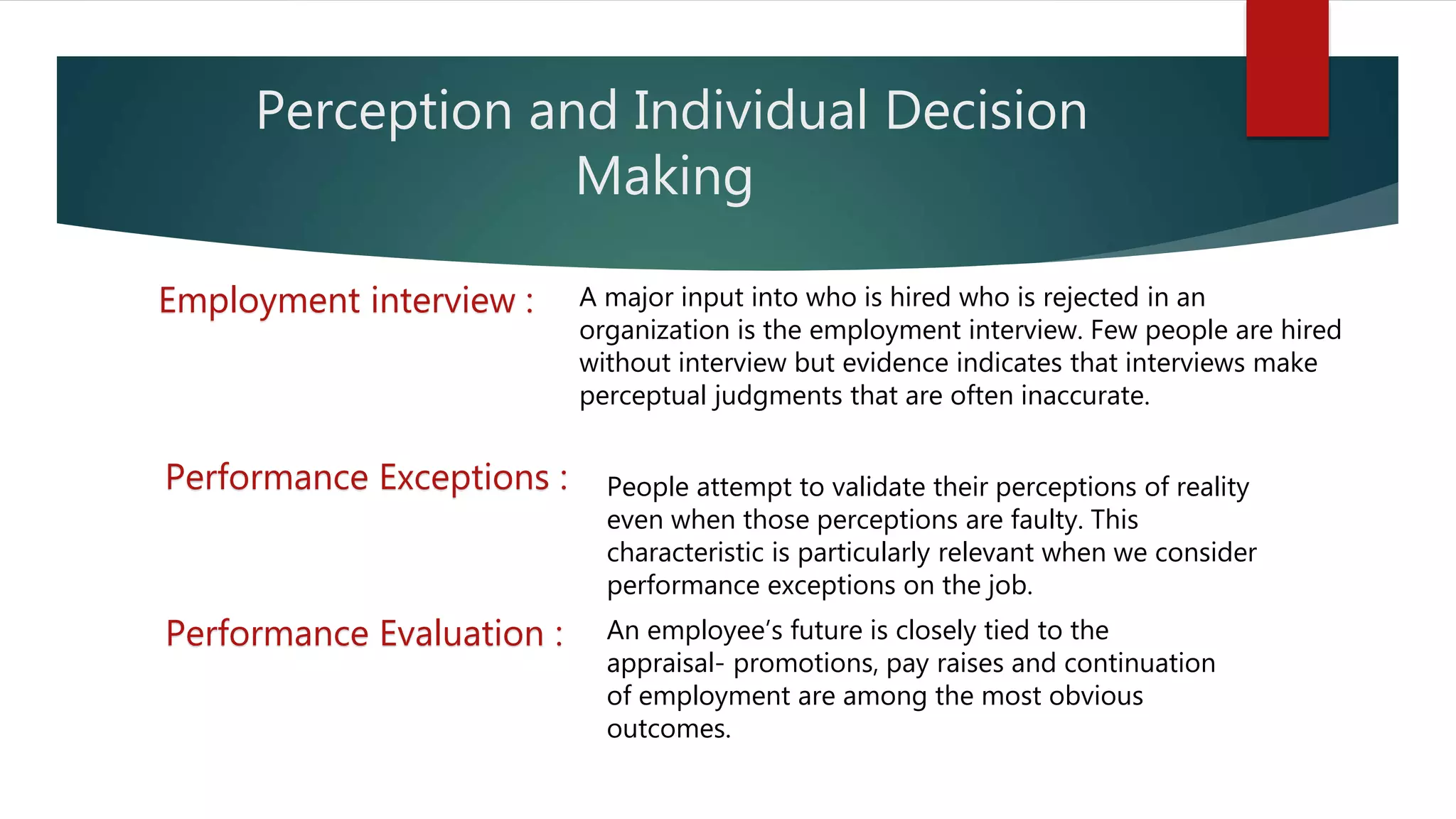 Organizational Behavior : Perception | PPTX