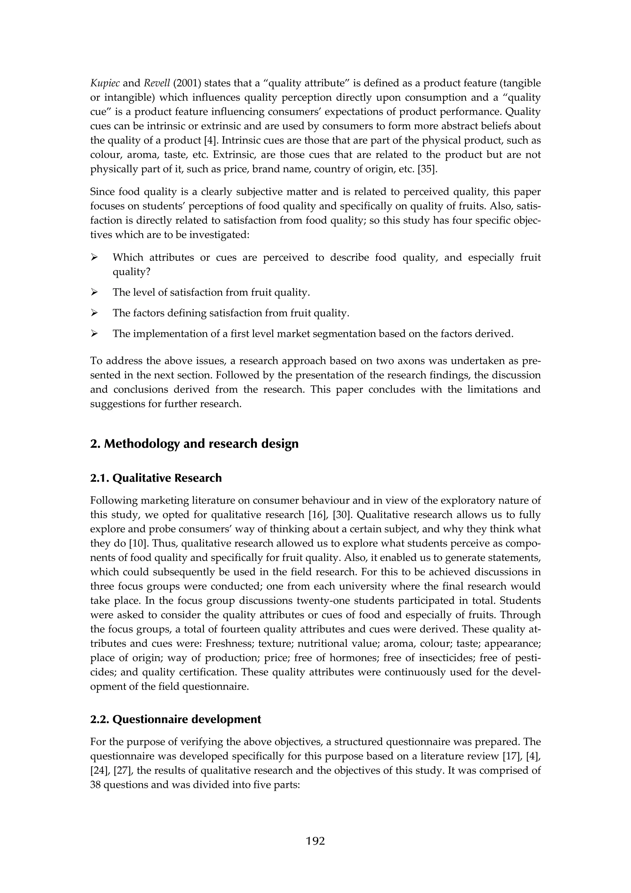 Perception of food quality | PDF