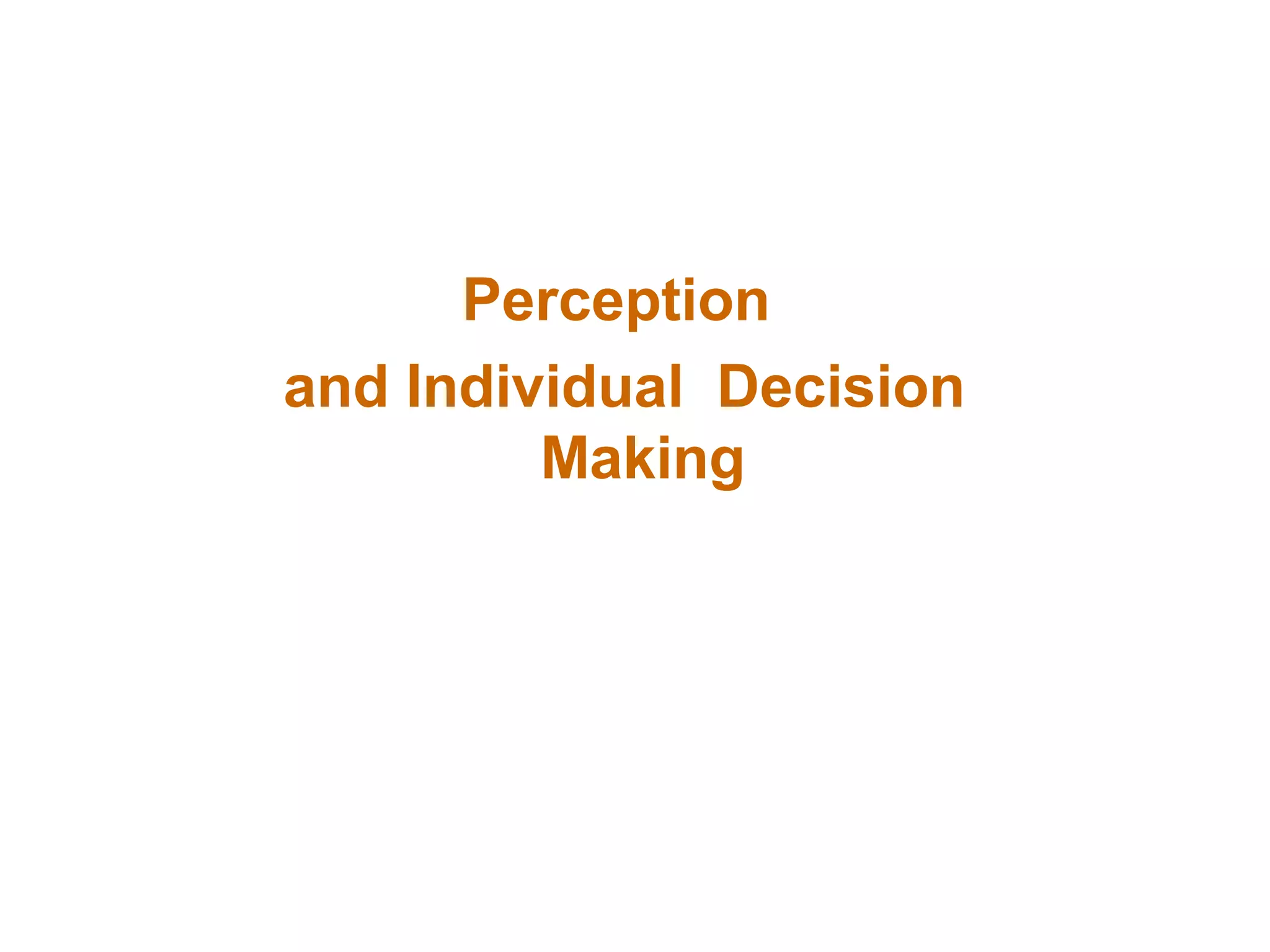 Perception - organizational behaviour | PPT