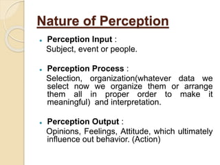 Organizational Behavior - Perception (Dr. Kiran Kakade *, Dr. Nitin ...