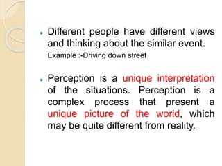 Organizational Behavior - Perception (Dr. Kiran Kakade *, Dr. Nitin ...