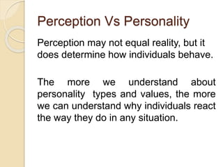 Organizational Behavior - Perception (Dr. Kiran Kakade *, Dr. Nitin ...