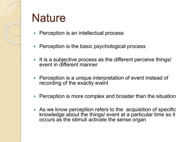 Presentation on Perception - Organisation Behavior | PPTX