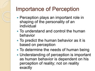 Presentation on Perception - Organisation Behavior | PPTX