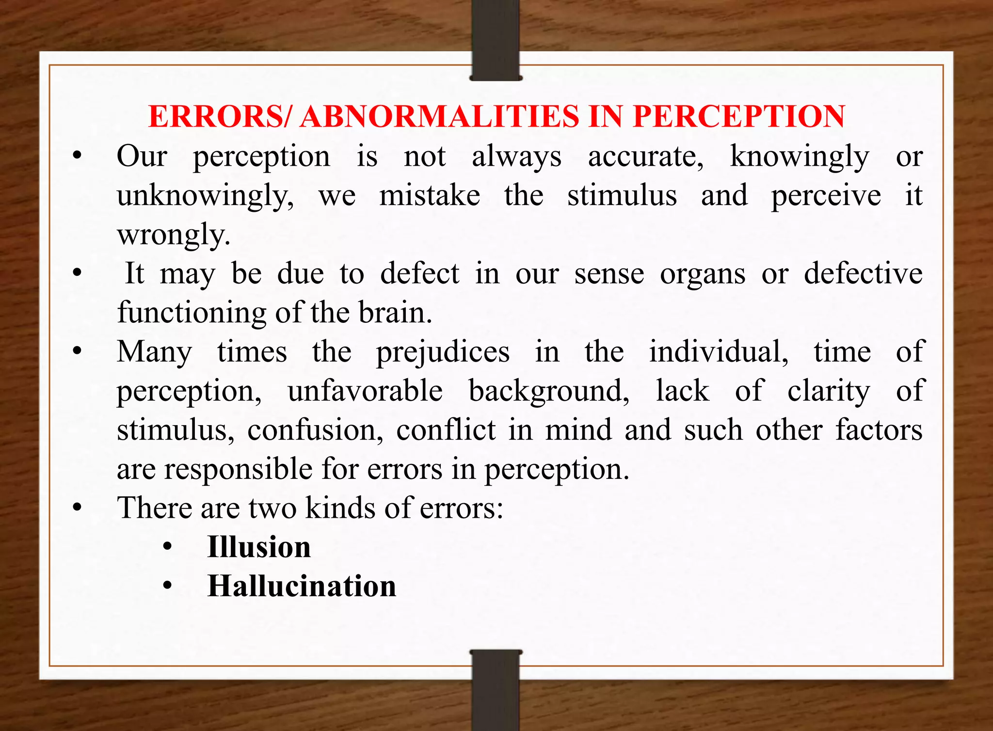 Perception- Psychology | PPTX