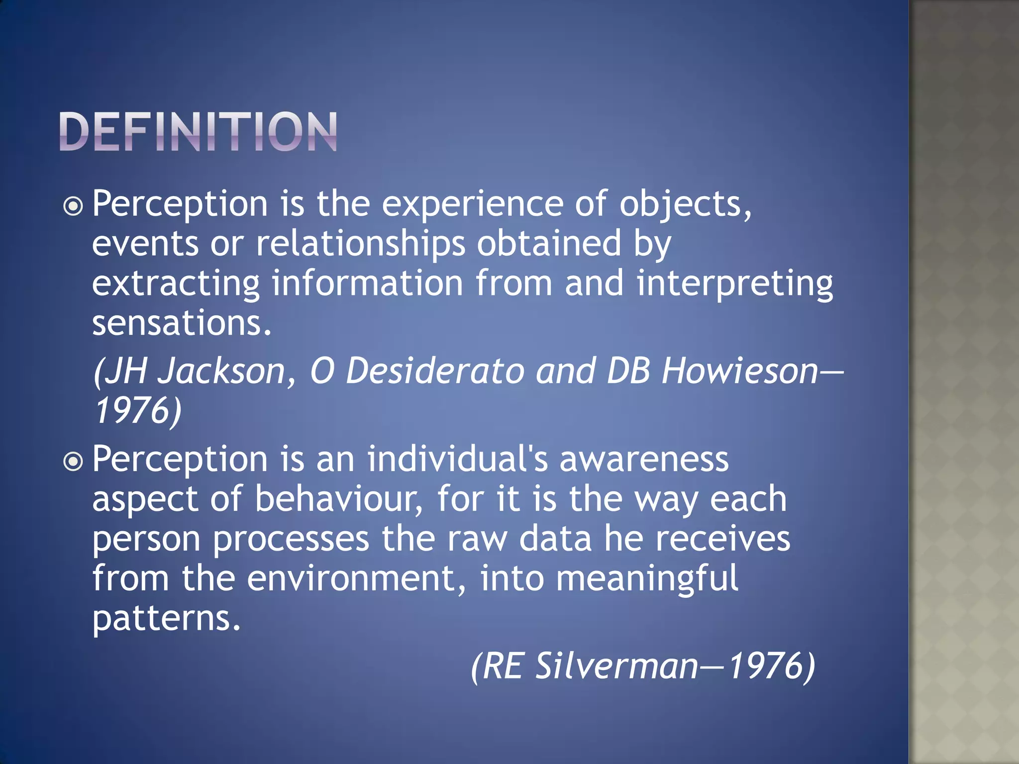 Unit 3 Cognitive Process / Perception | PDF