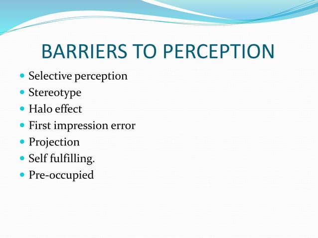 PERCEPTION IN OB | PPTX | Science
