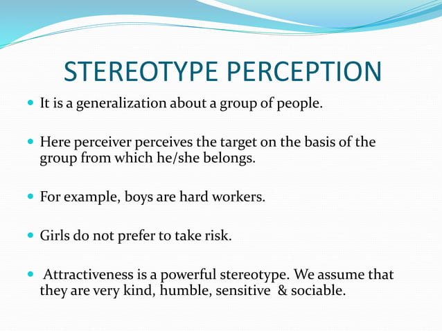 PERCEPTION IN OB | PPTX | Science