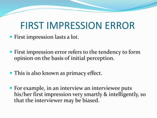 PERCEPTION IN OB | PPTX