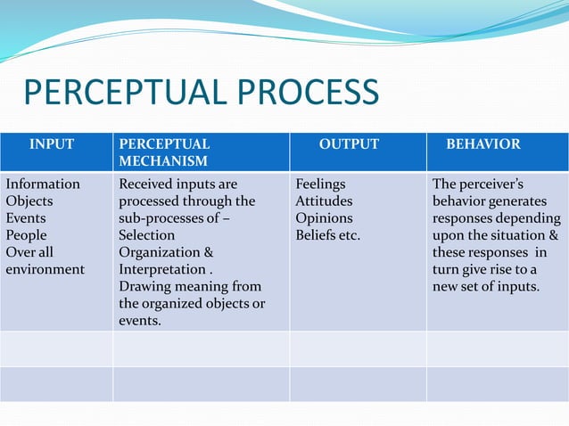 PERCEPTION IN OB | PPTX | Science