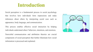 Perception. - social perception in social psychology pptx | PPTX