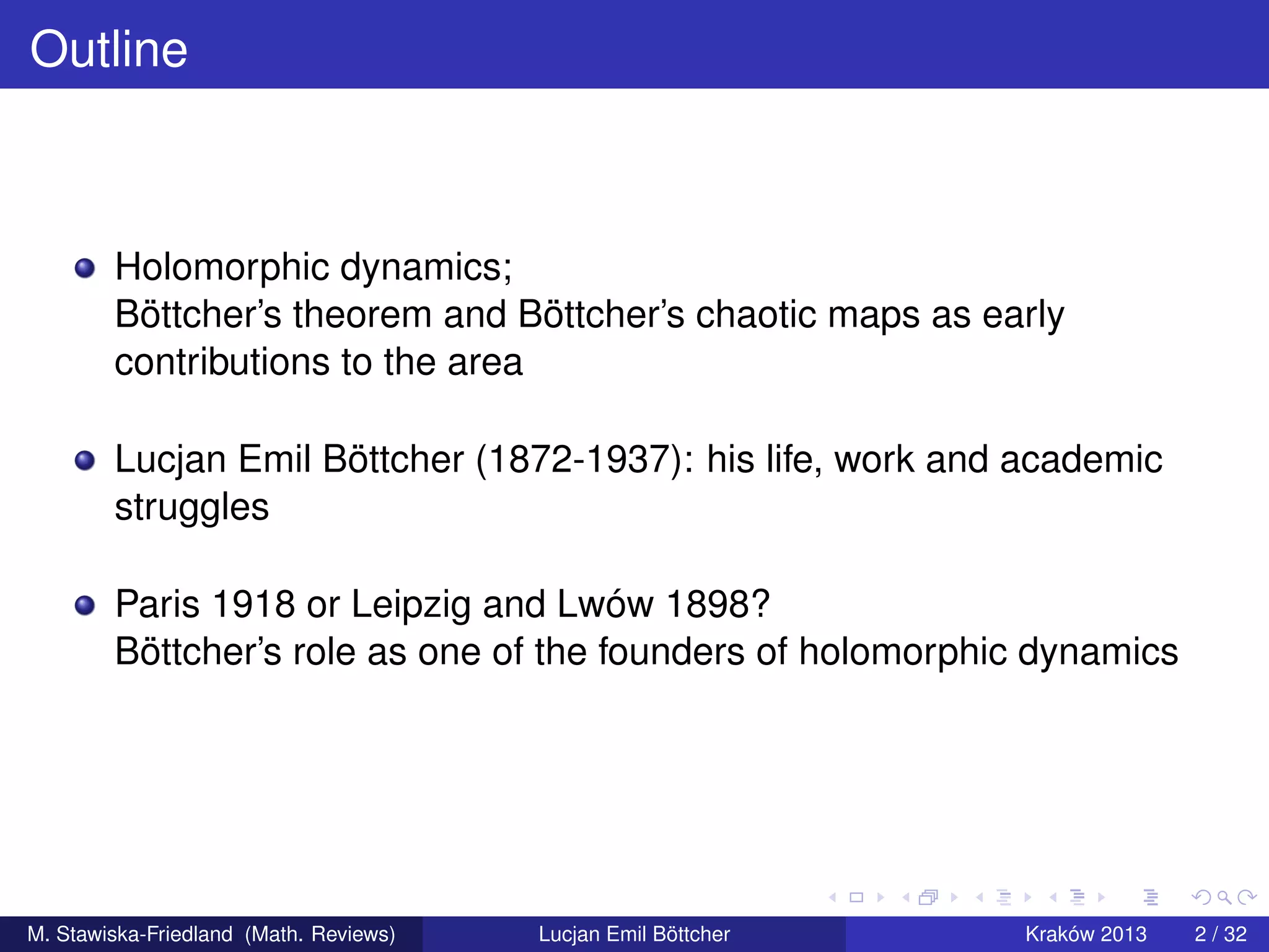 Lucjan Emil Boettcher- The Polish pioneer of holomorphic dynamics | PDF