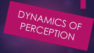 Dynamics of perception | PPTX