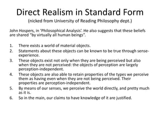 Perception 2016 revision 1. direct realism | PPTX