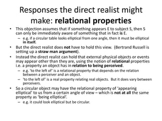 Perception 2016 revision 1. direct realism | PPTX