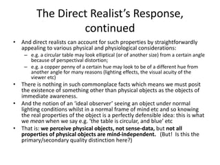 Perception 2016 revision 1. direct realism | PPT