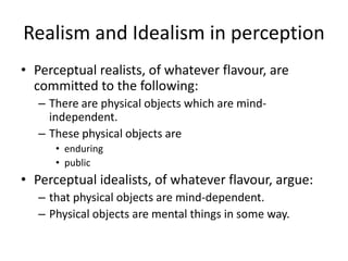 Perception 2016 revision 1. direct realism | PPTX