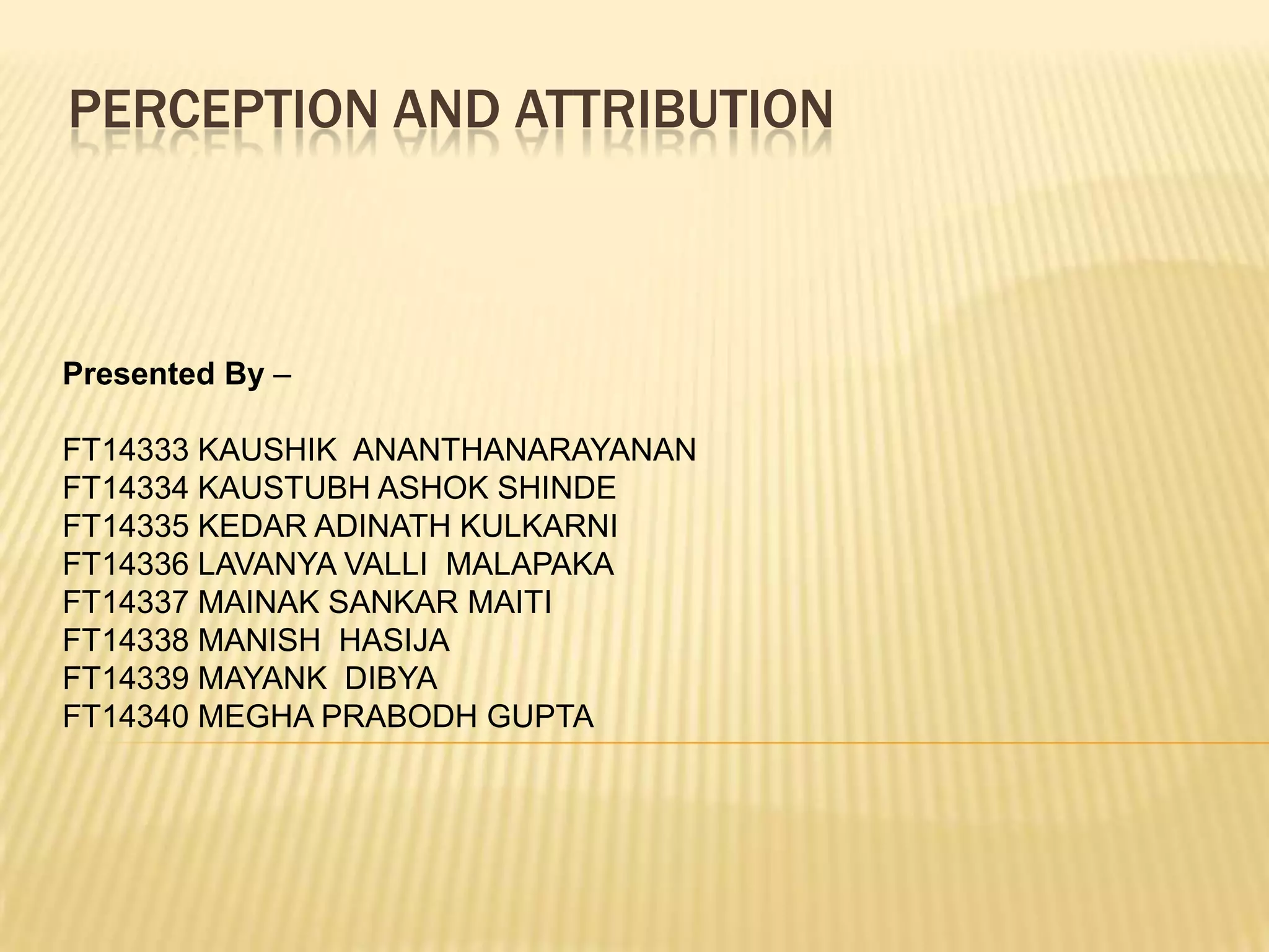 Perception and attribution1 | PPTX