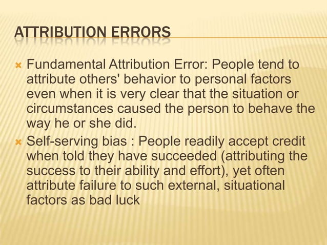 Perception and attribution1 | PPTX | Artificial Intelligence | Technology & Computing