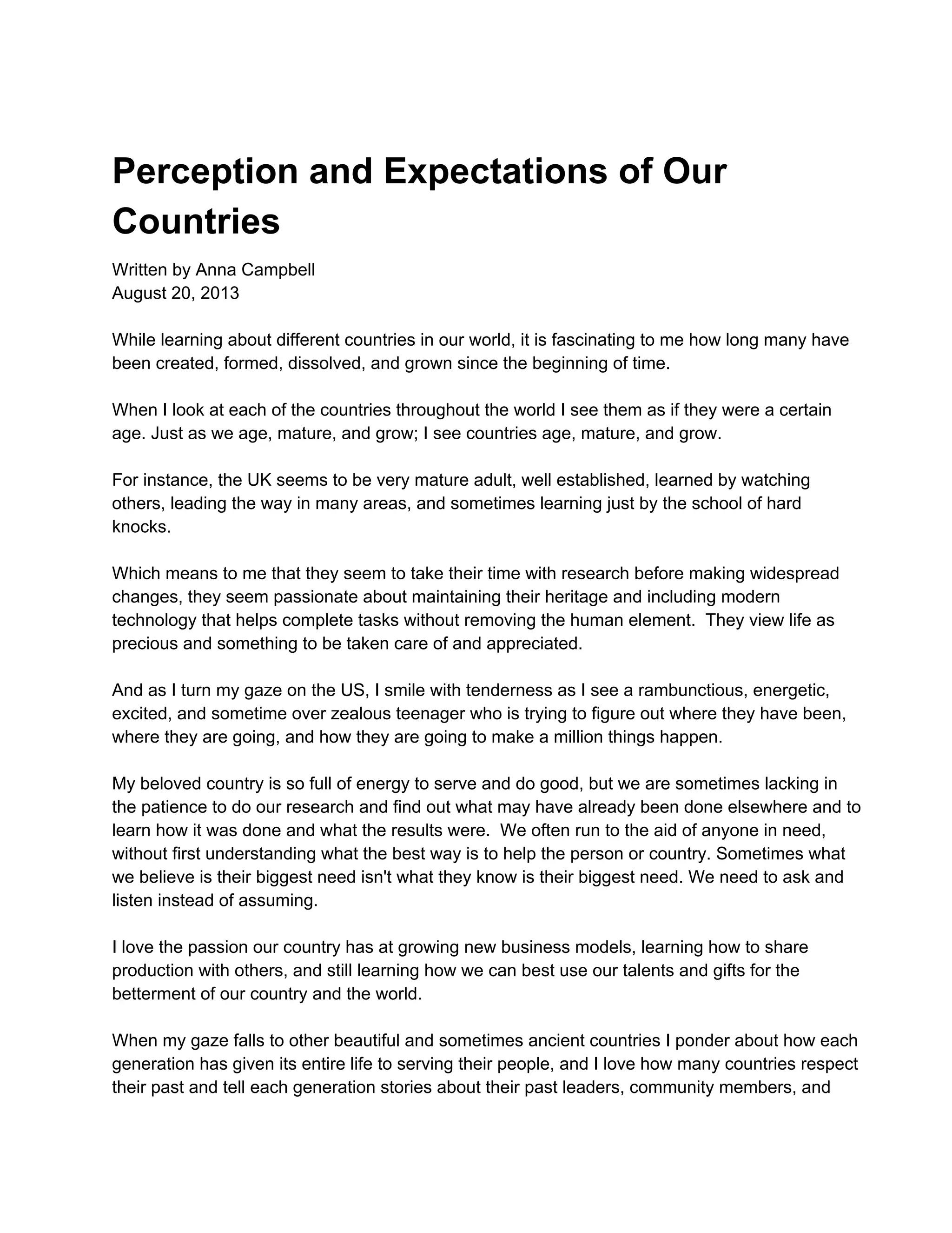 Perception and expectations of our countries | PDF