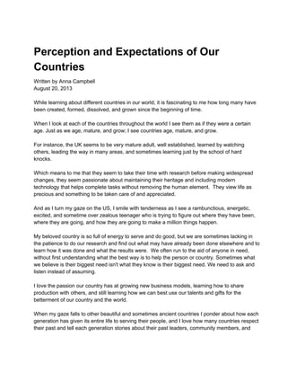 Perception and expectations of our countries | PDF