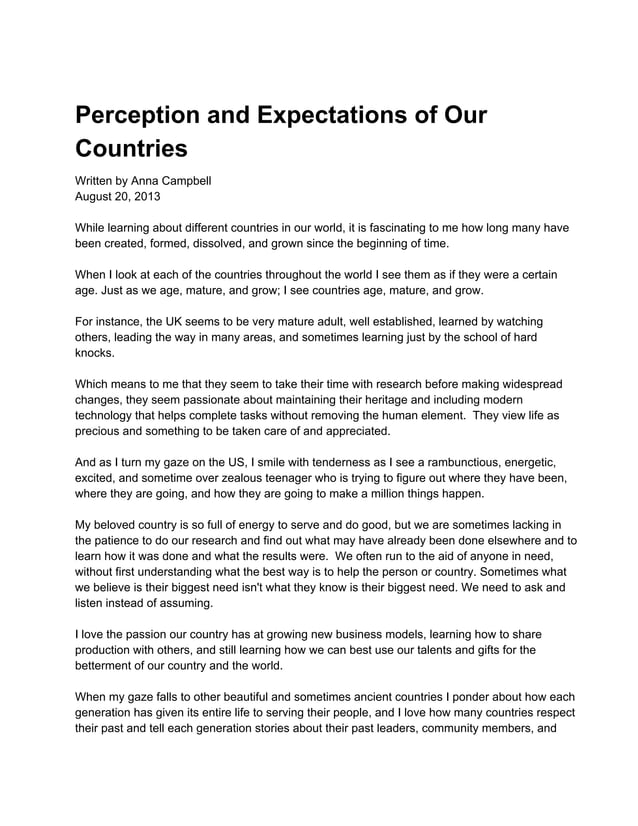 Perception and expectations of our countries | PDF