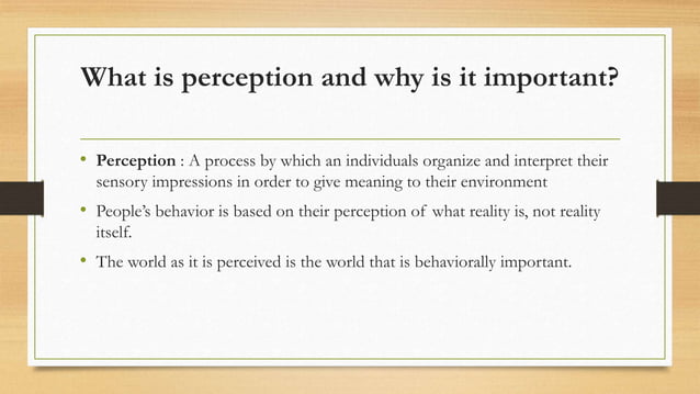 Perception and individual decision making | PPTX