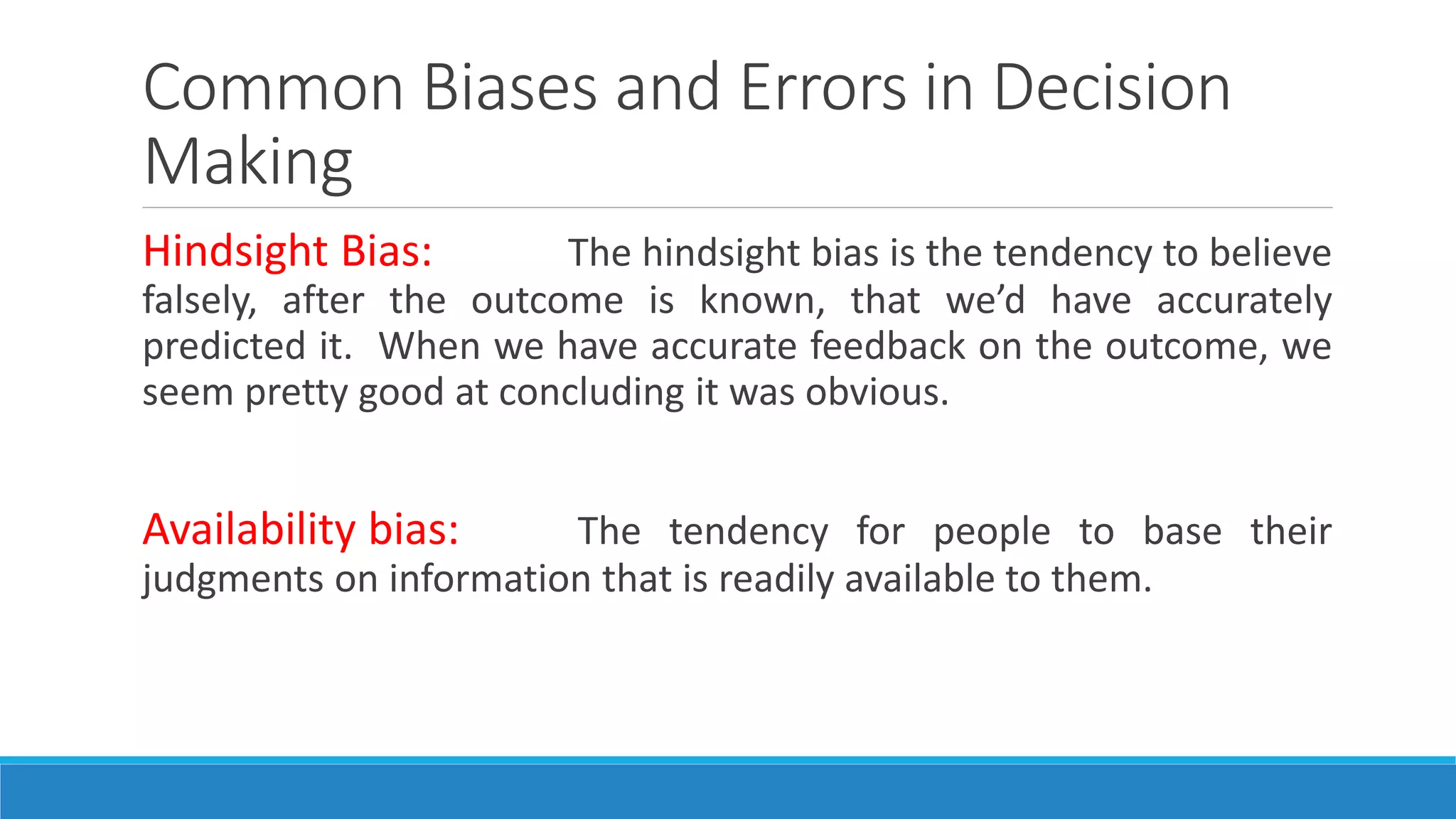 Perception and individual decision making | PPTX