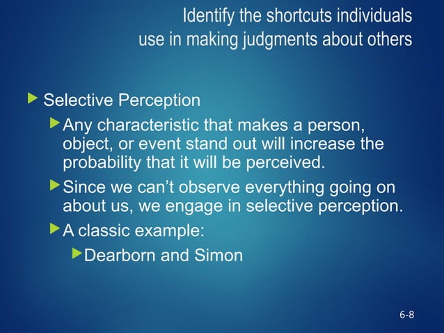 Perception | Individual Decision Making | Factors that influence ...