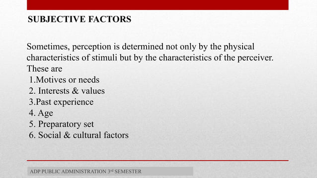 perception and its factors in psychology | PPTX | Science