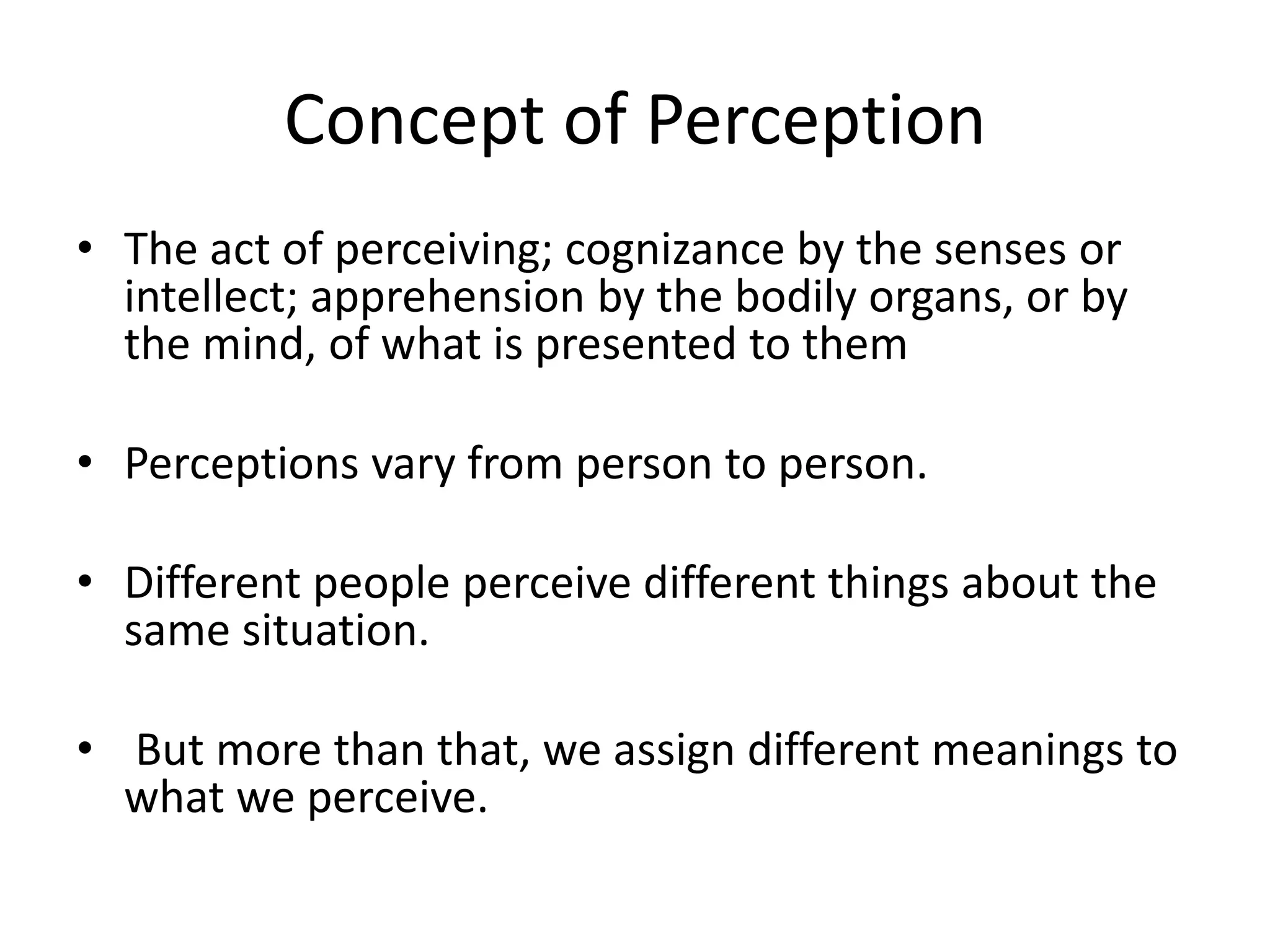 Perception and its process | PPT