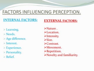 Perception and learning in Organization | PPTX