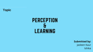 Consumer Behavior- Perception and Learning | PPT