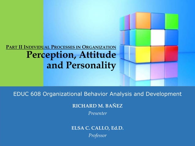 Perception attitude and personality | PPTX | Science
