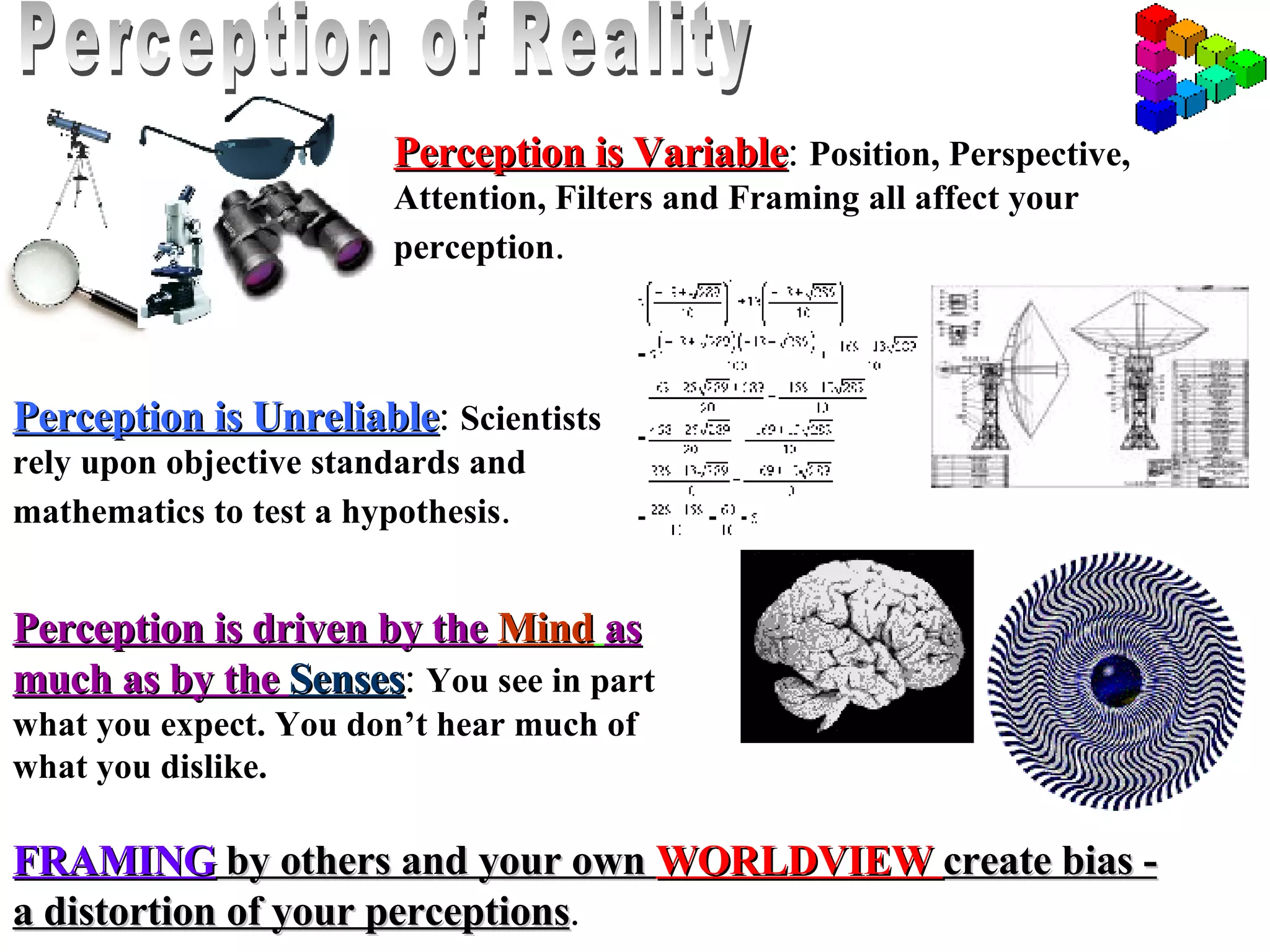 Perception,Cognition,Worldviews | PPT
