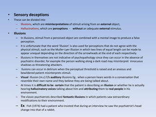 Perception disorders psychopathology dr prashant mishra | PPTX