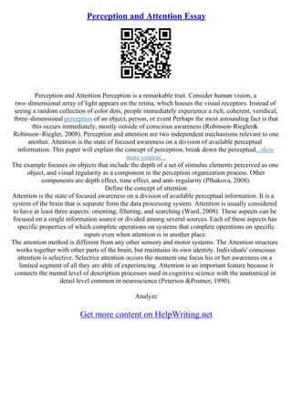 Perception Essay | PDF